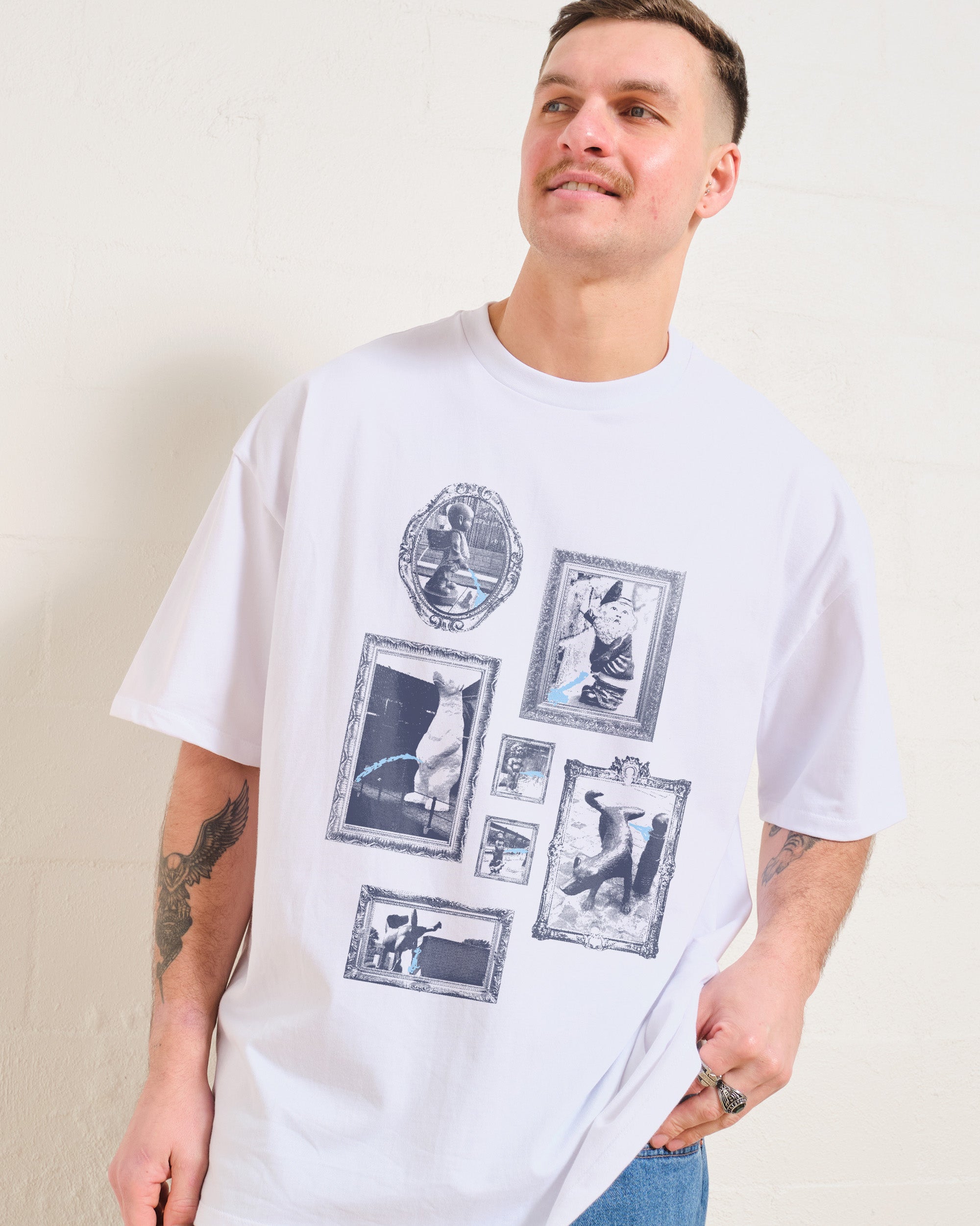 Pissing Statues Oversized Tee | Vintage Heavy Oversized Tee