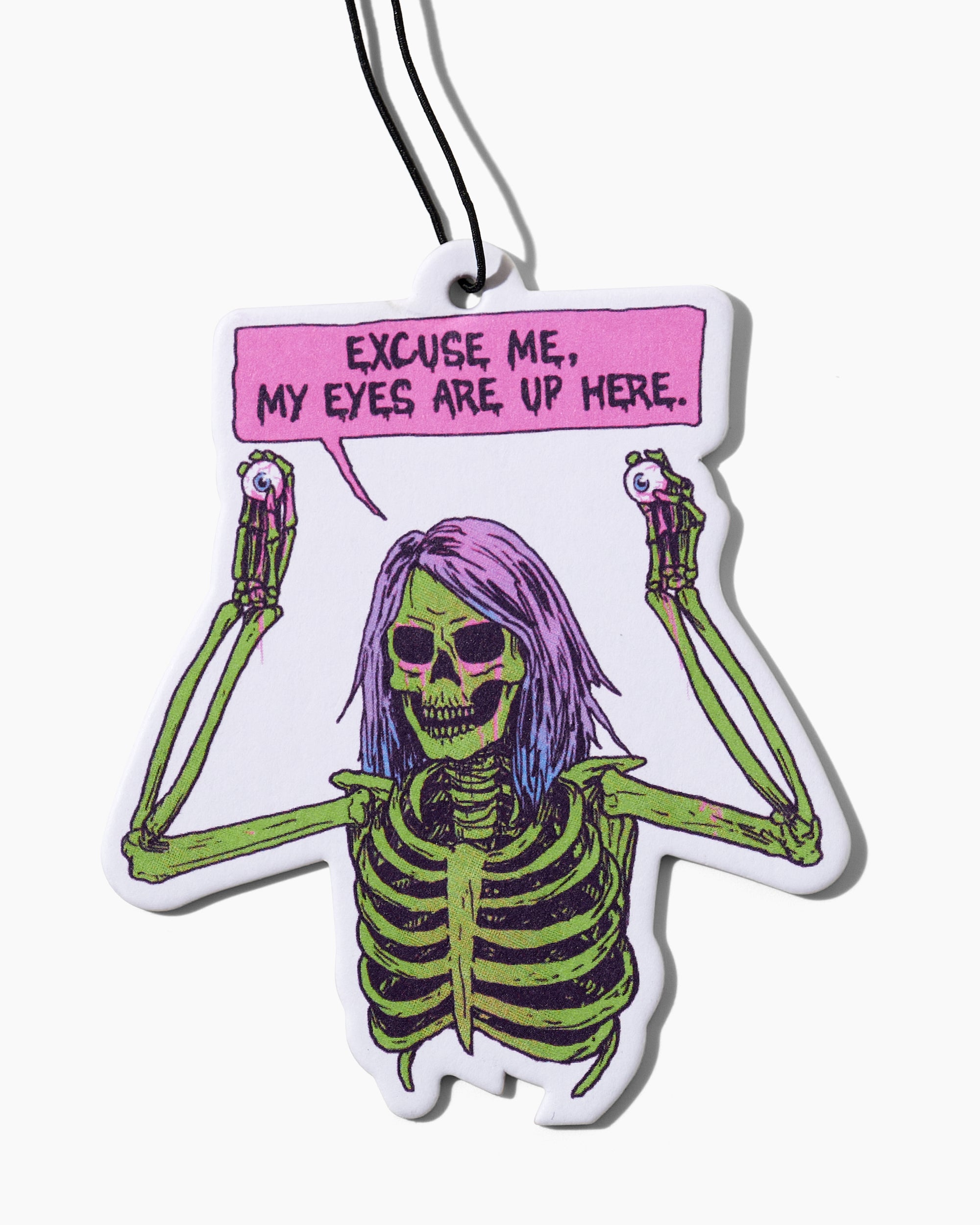 My Eyes Are Up Here Air Freshener | Designed by Hillary White Rabbit UK