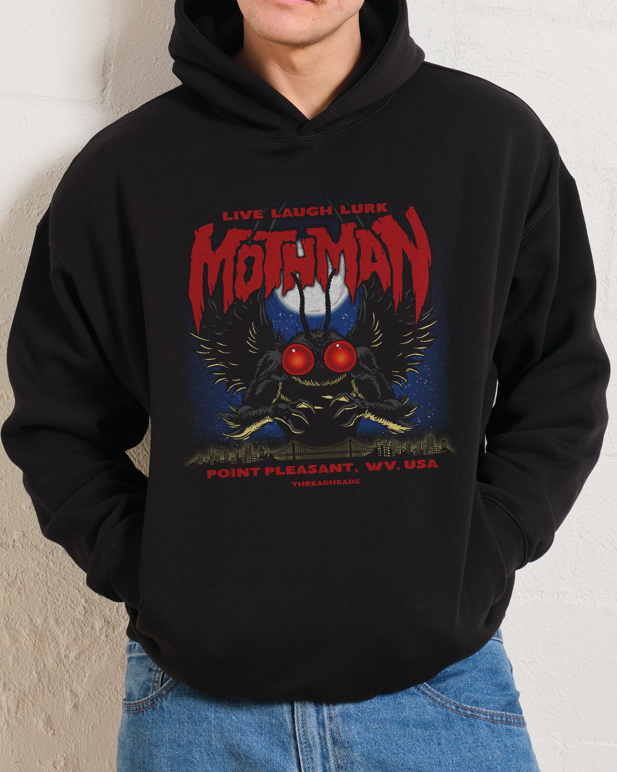 Mothman - Live Laugh Lurk Hoodie | Dark & Alt Hoodie