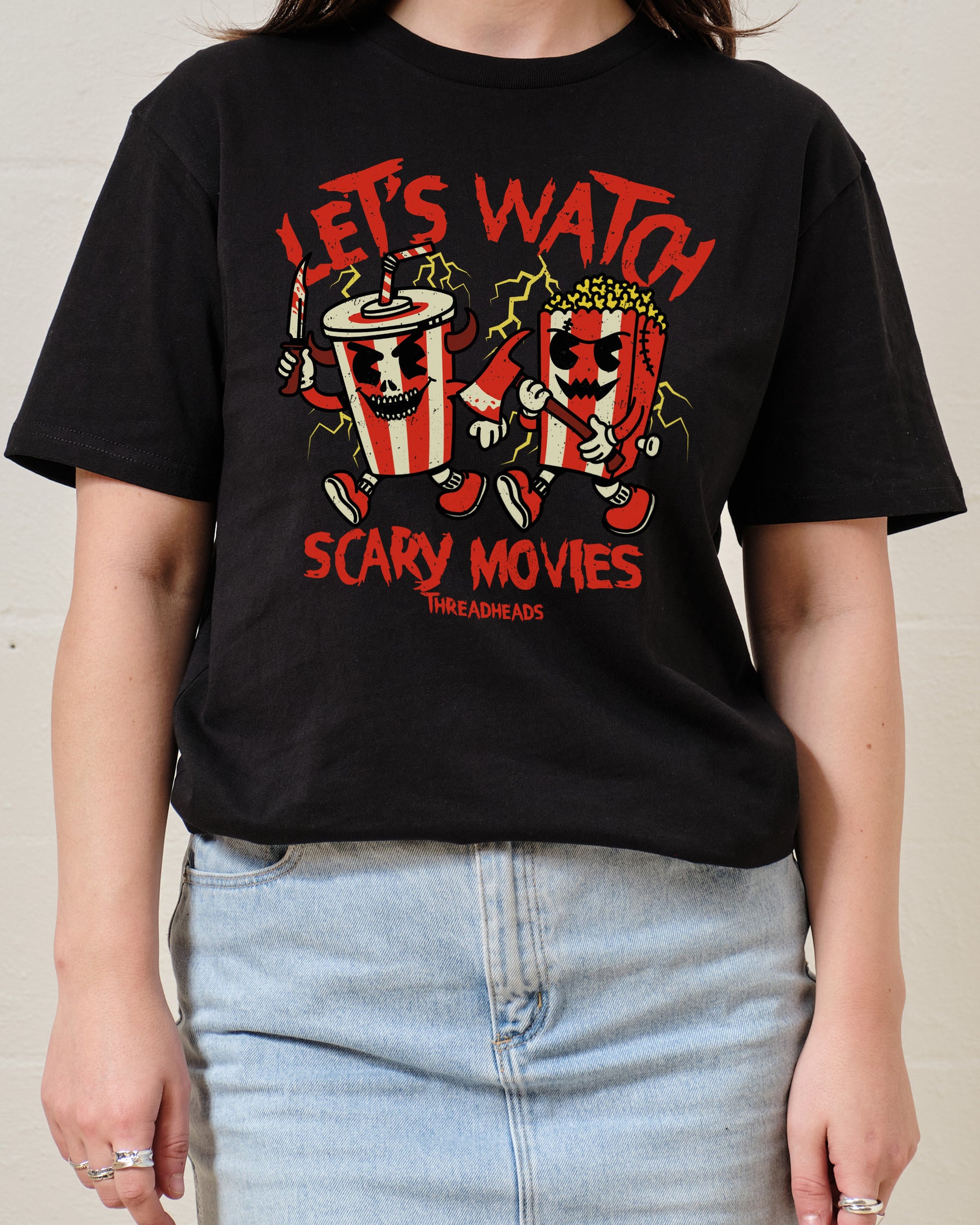 Let's Watch Horror Movies T-Shirt | Dark & Alt T-Shirt