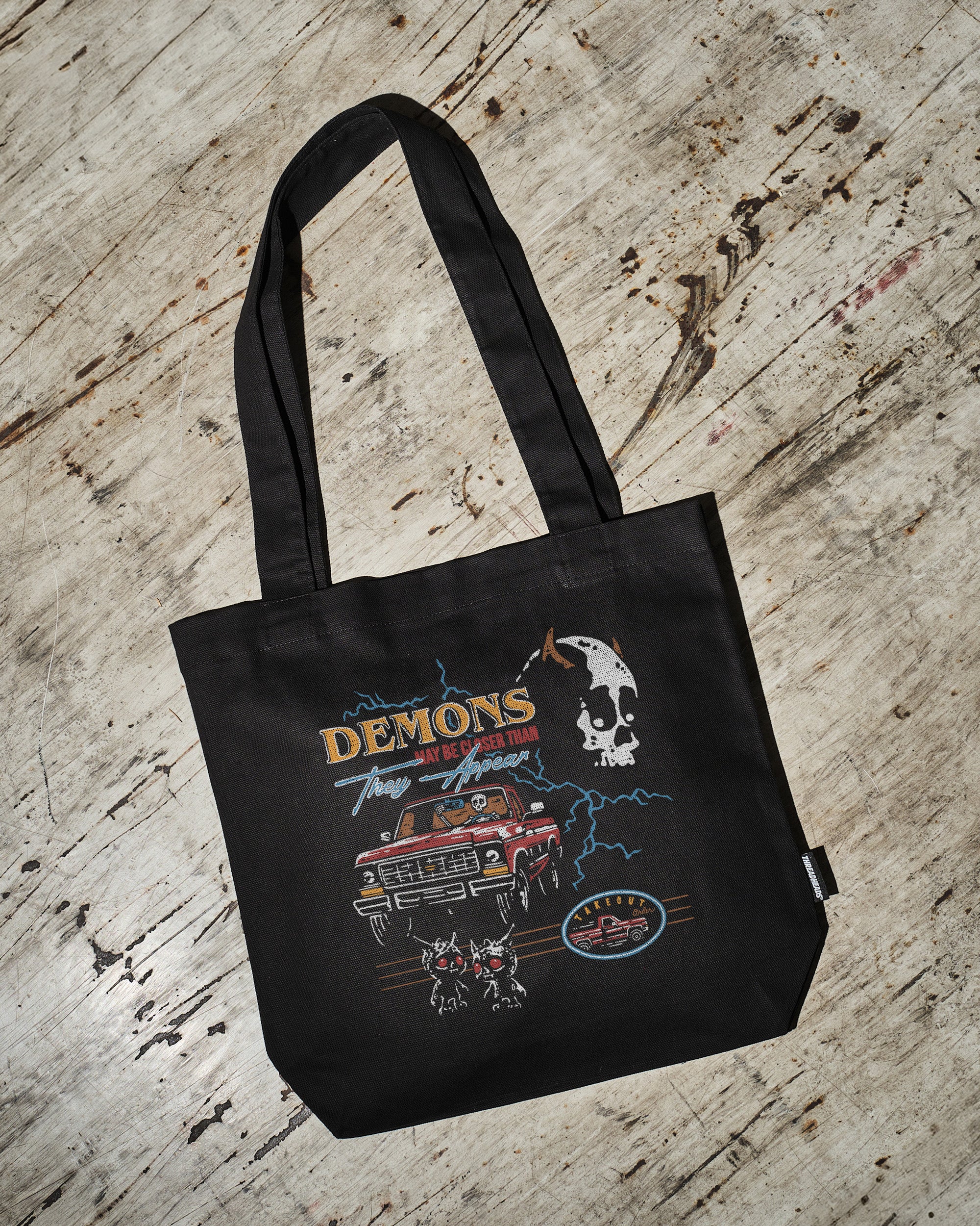 Demons May Be Closer Than They Appear Tote Bag | Graphic Tote Bag