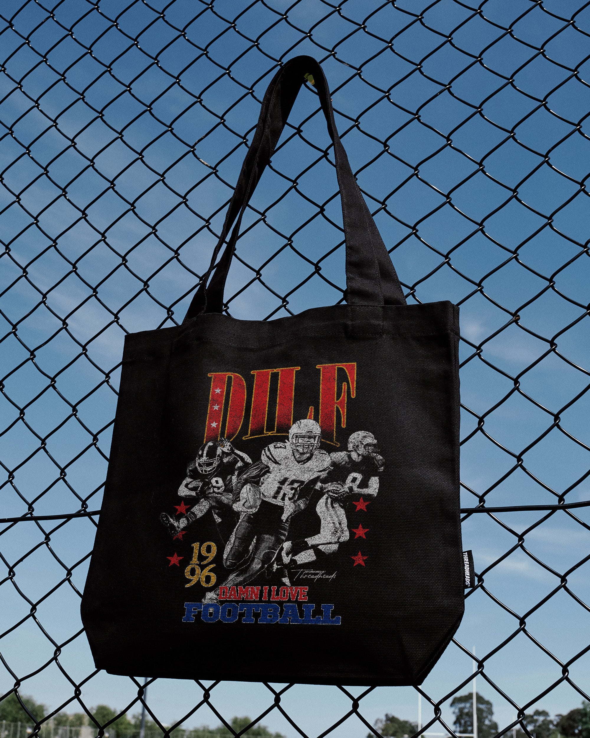 Damn I Love Football Tote Bag | Funny Graphic Tote Bag | Threadheads
