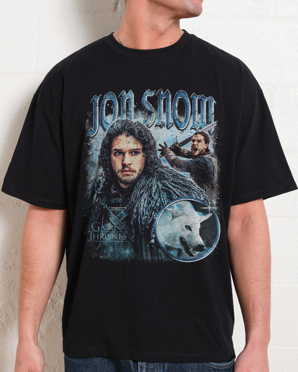 Vintage Jon Snow Oversized Tee | Official Game of Thrones Merch