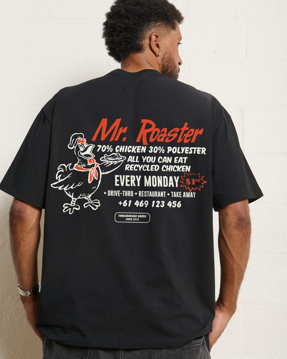 Mr. Roaster Fried Chicken Oversized Tee | Vintage Heavy Oversized Tee