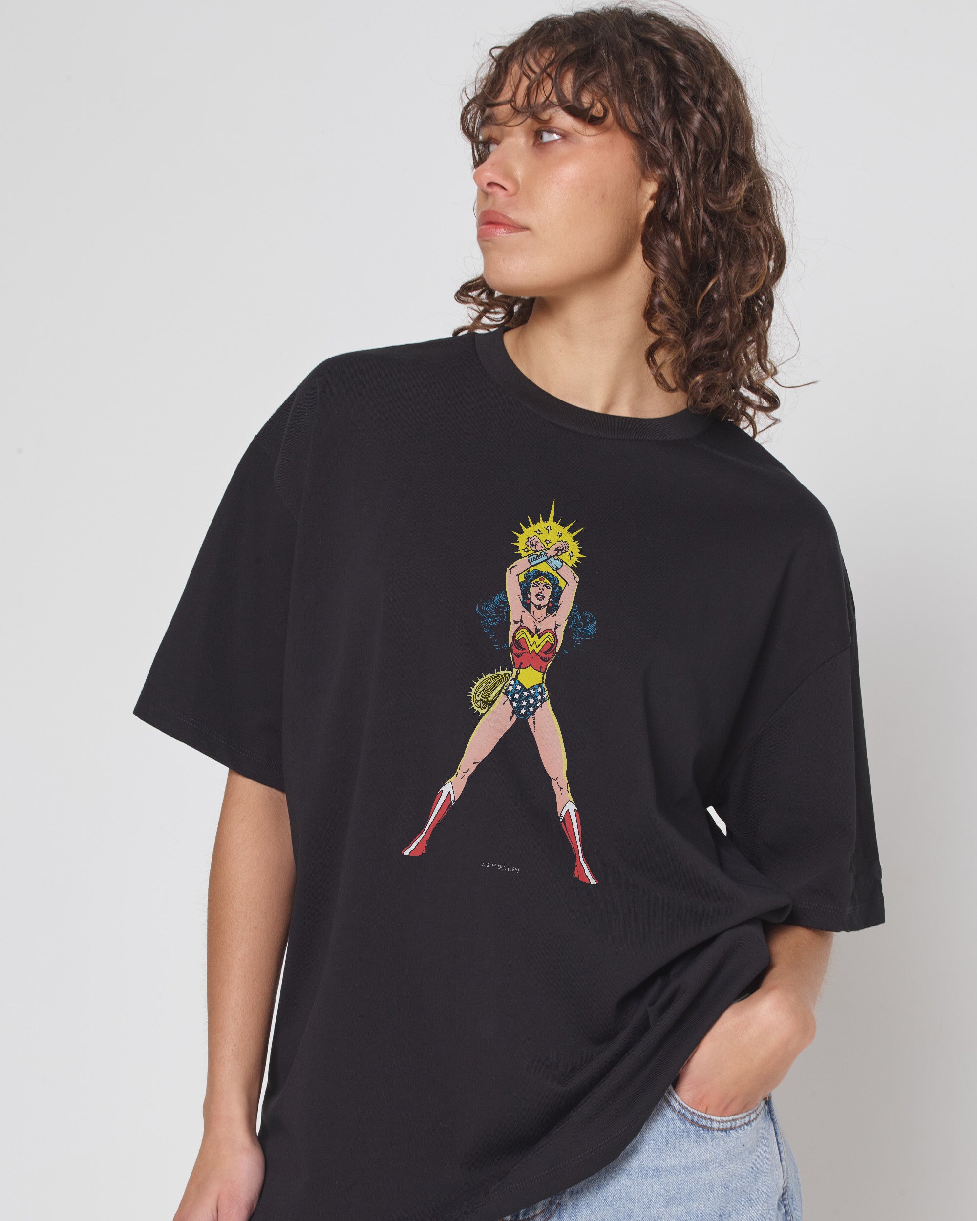 Wonder Woman Power Surge Oversized Tee | Vintage Heavy Oversized Tee