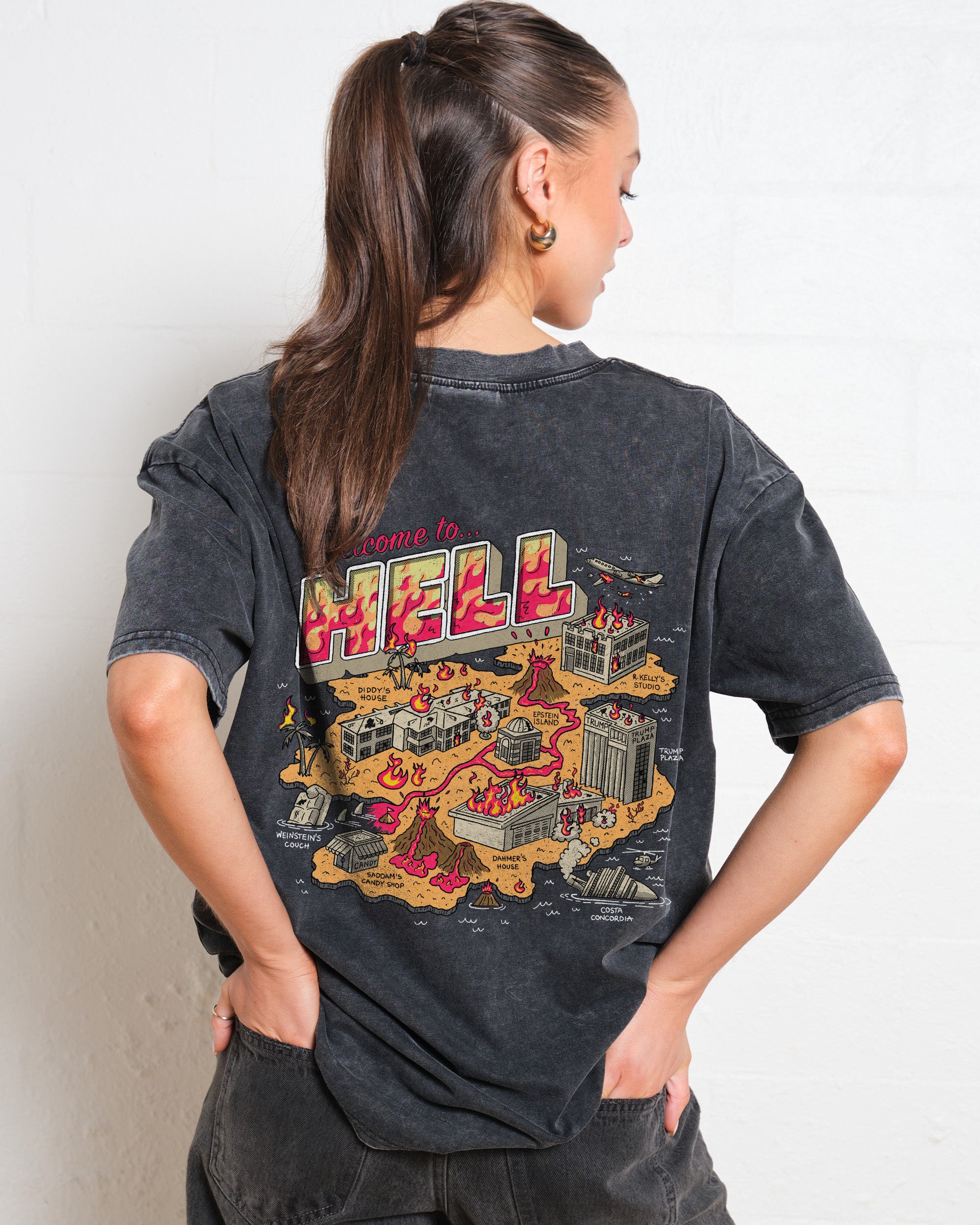 Welcome to Hell Wash Tee | Graphic Wash Tee