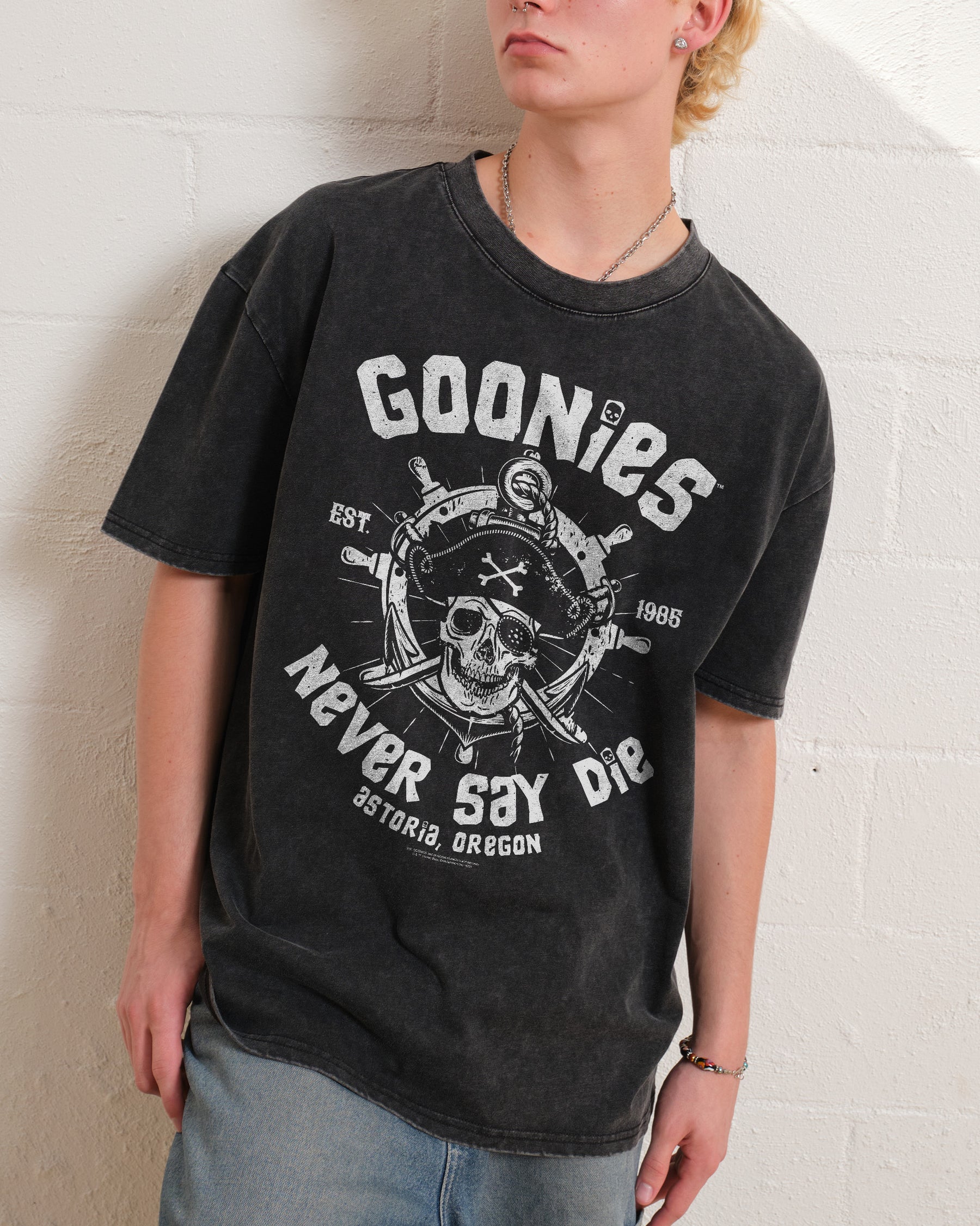 Goonies Never Say Die Wash Tee | Official The Goonies Merch