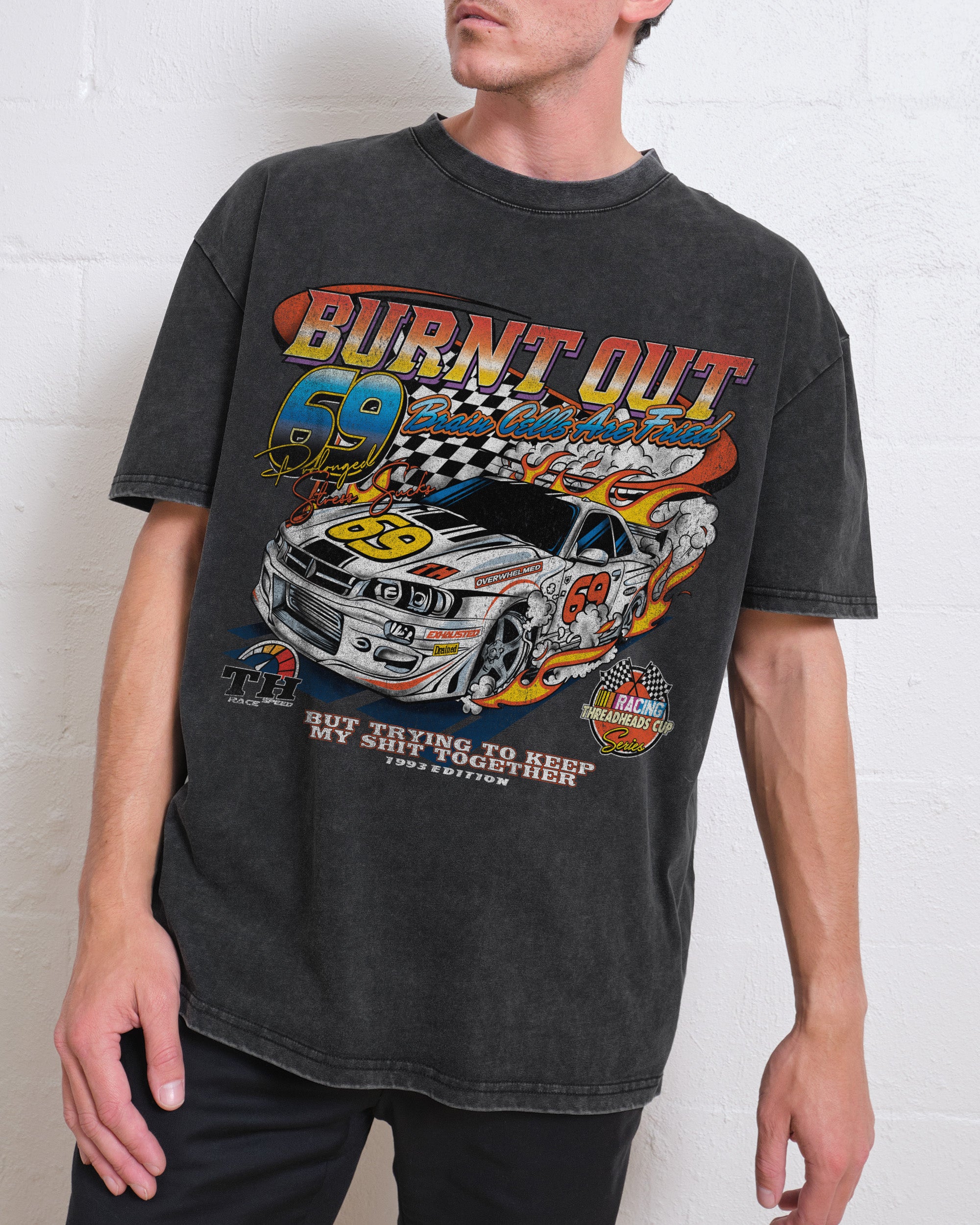 Burnt out Wash Tee | Funny Wash Tee