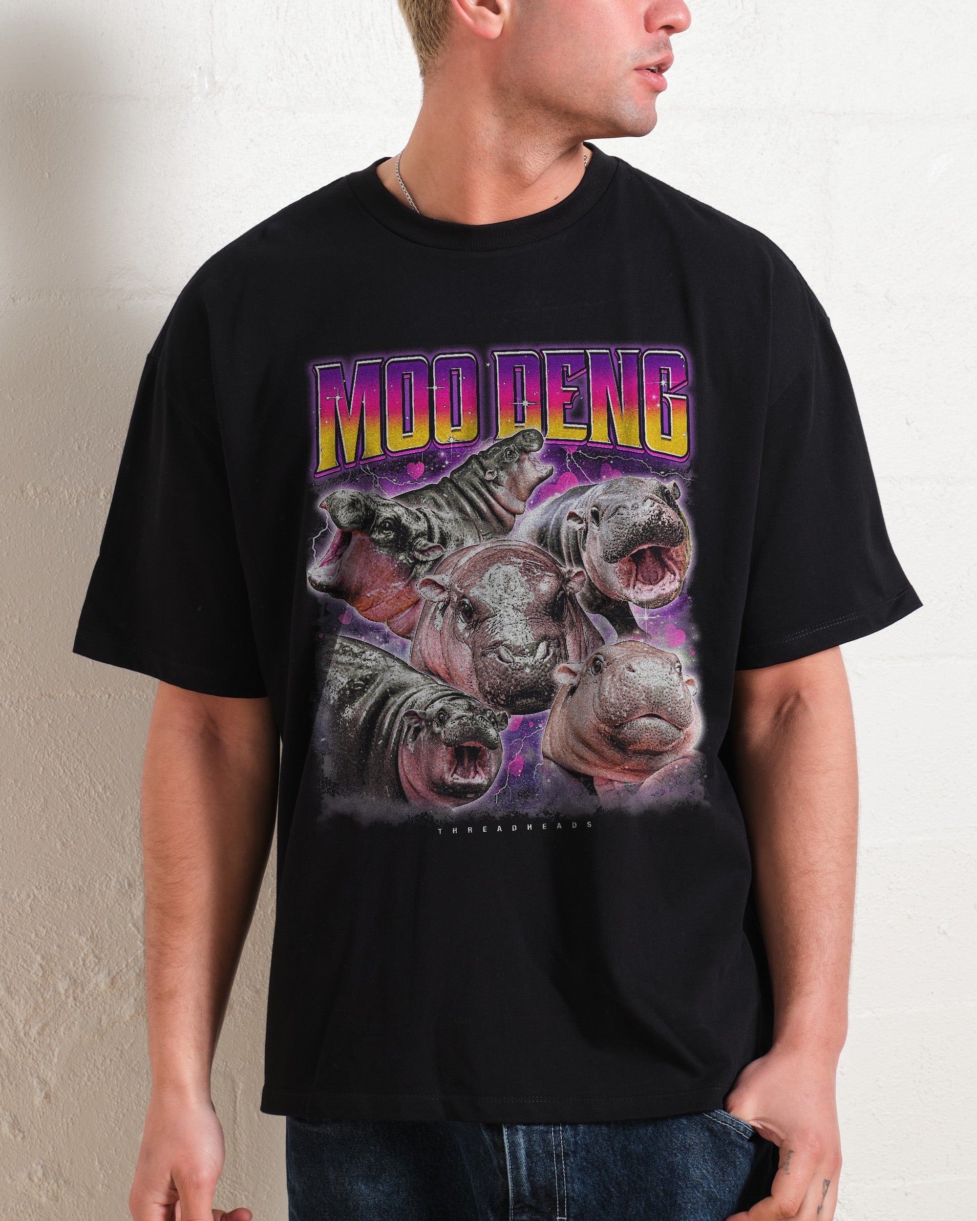 Moo Deng Oversized Tee | Vintage Heavy Oversized Tee
