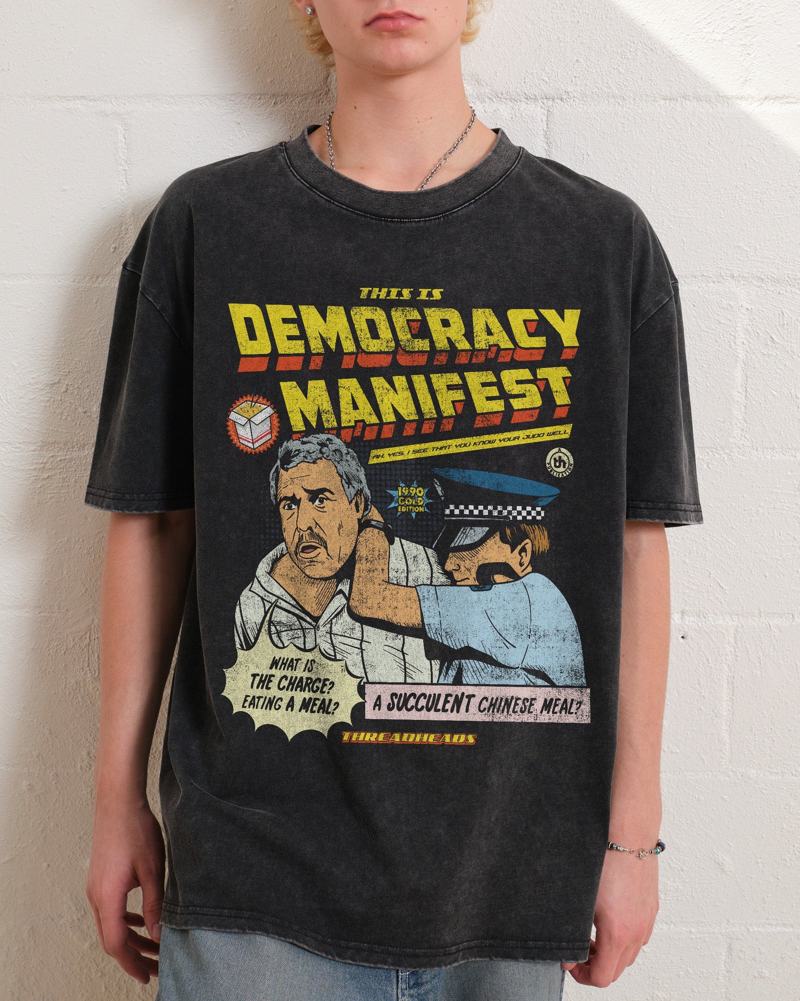This is Democracy Manifest Wash Tee | Funny Aussie Wash Tee