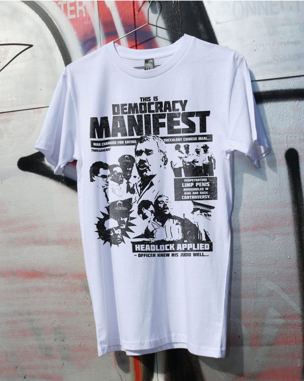 Democracy Manifest: Tabloid Edition T-Shirt | Graphic T-Shirt