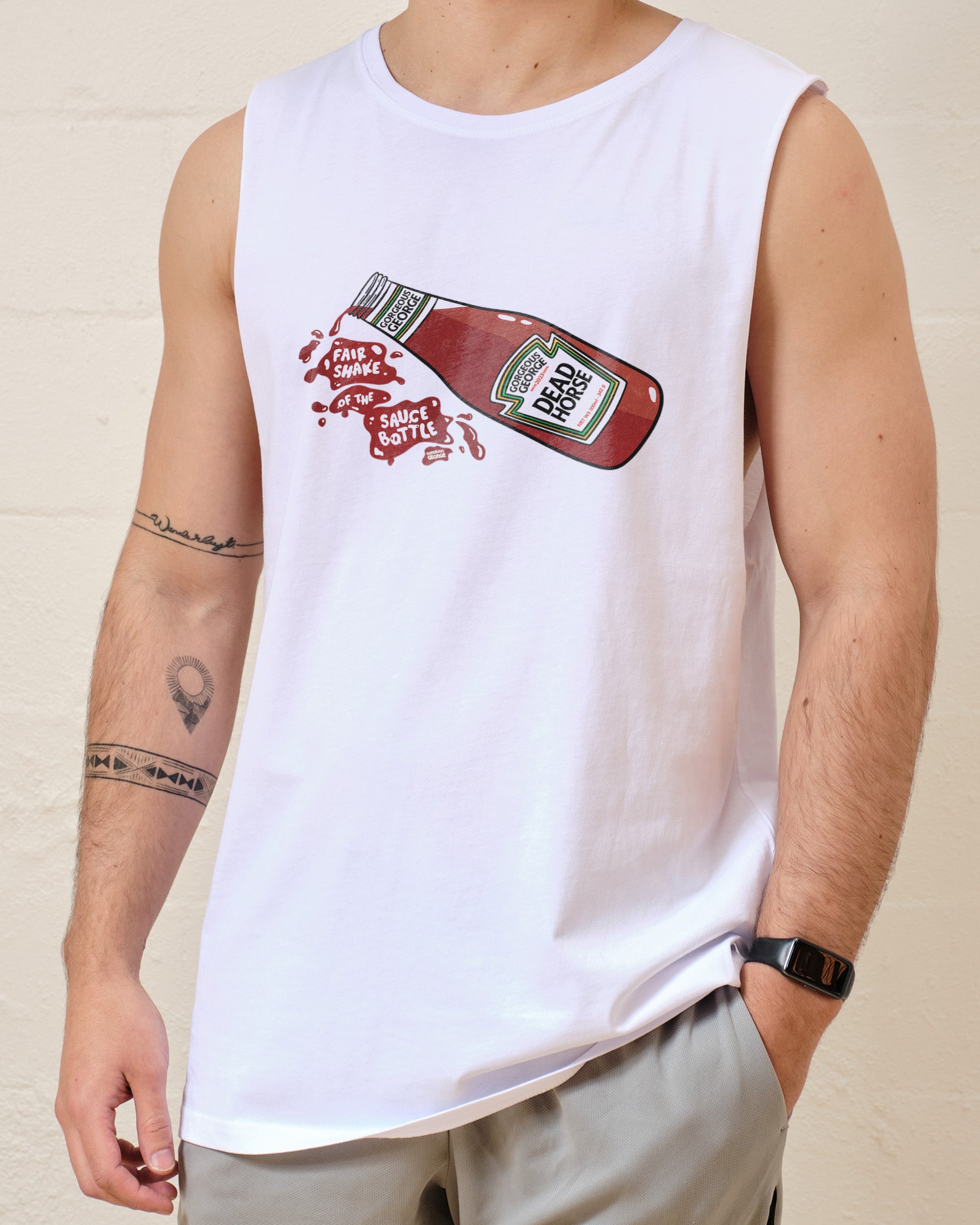 Fair Shake of the Sauce Bottle Tank | Aussie Graphic Tank UK