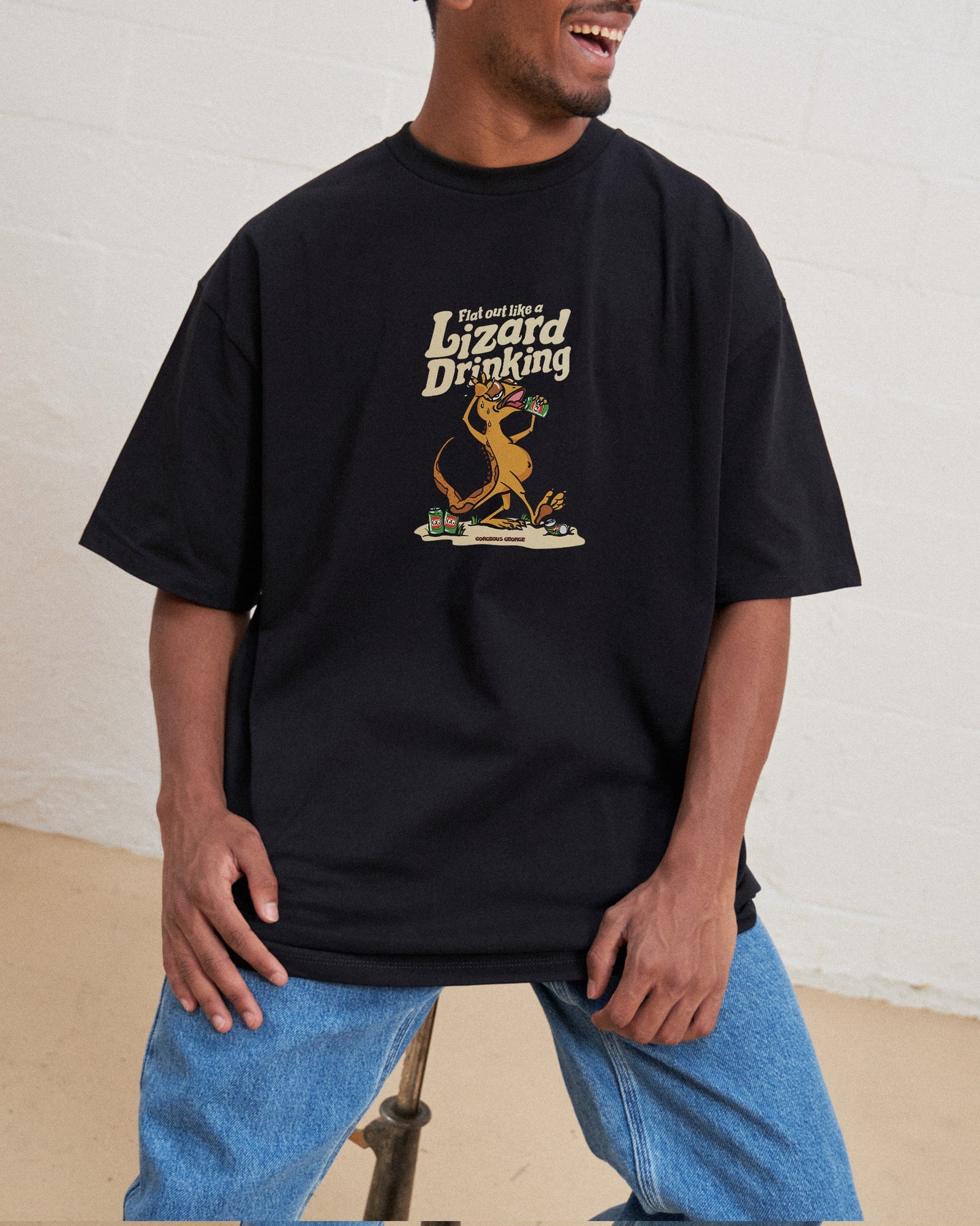 Flat Out Like a Lizard Drinking Oversized Tee | Aussie Graphic ...