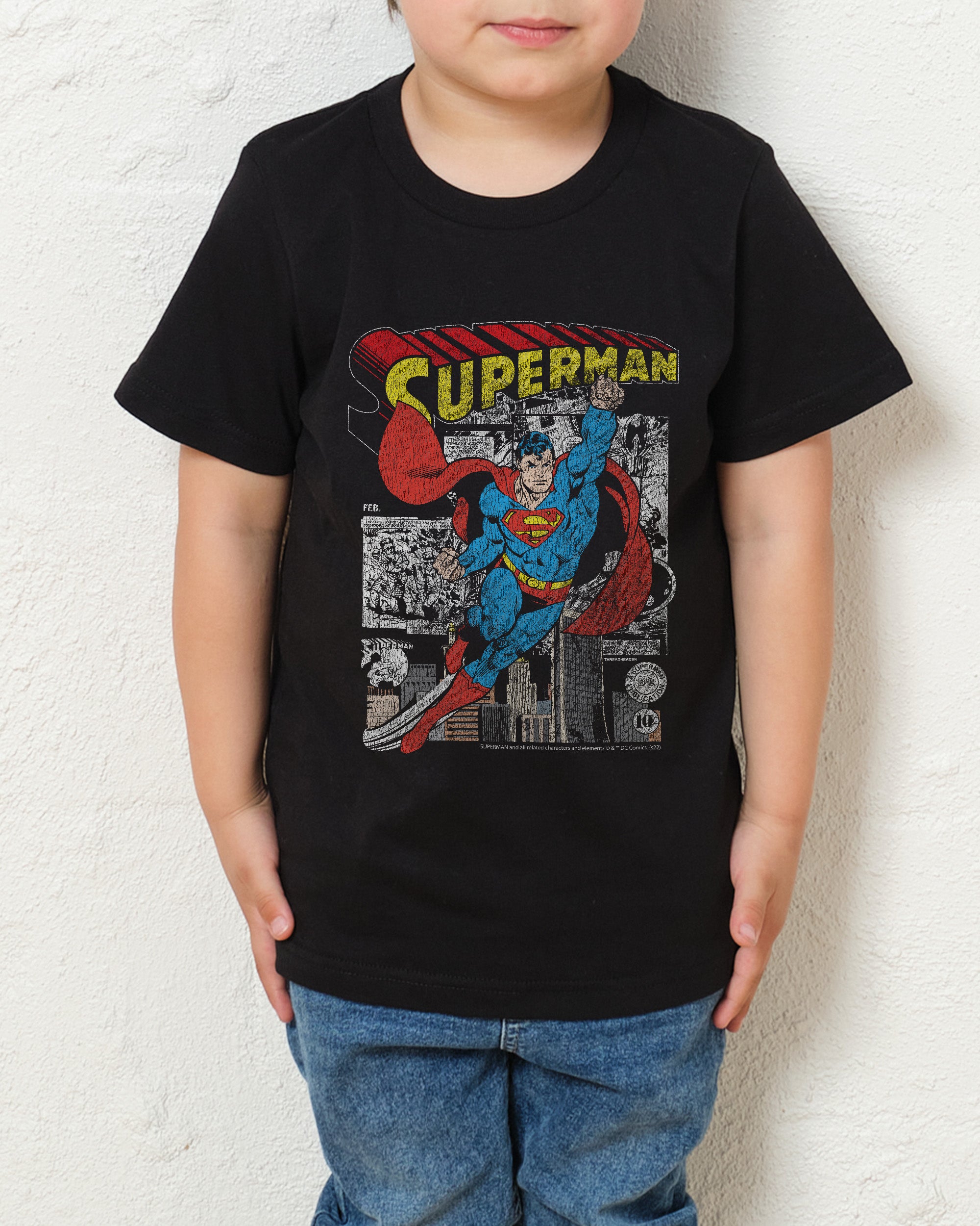 Superman Comic Panel Kids T-Shirt | Official DC Merch