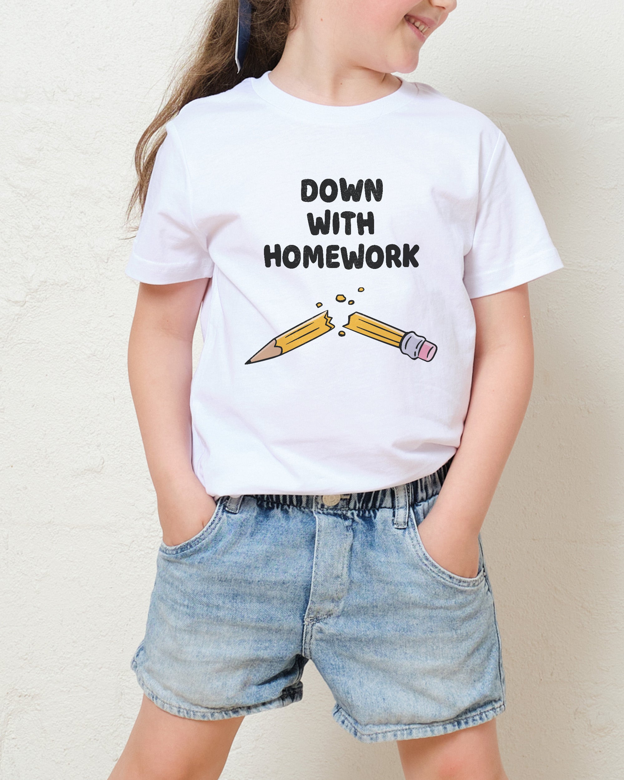 Down With Homework Kids T-Shirt | Funny Kids T-Shirt UK