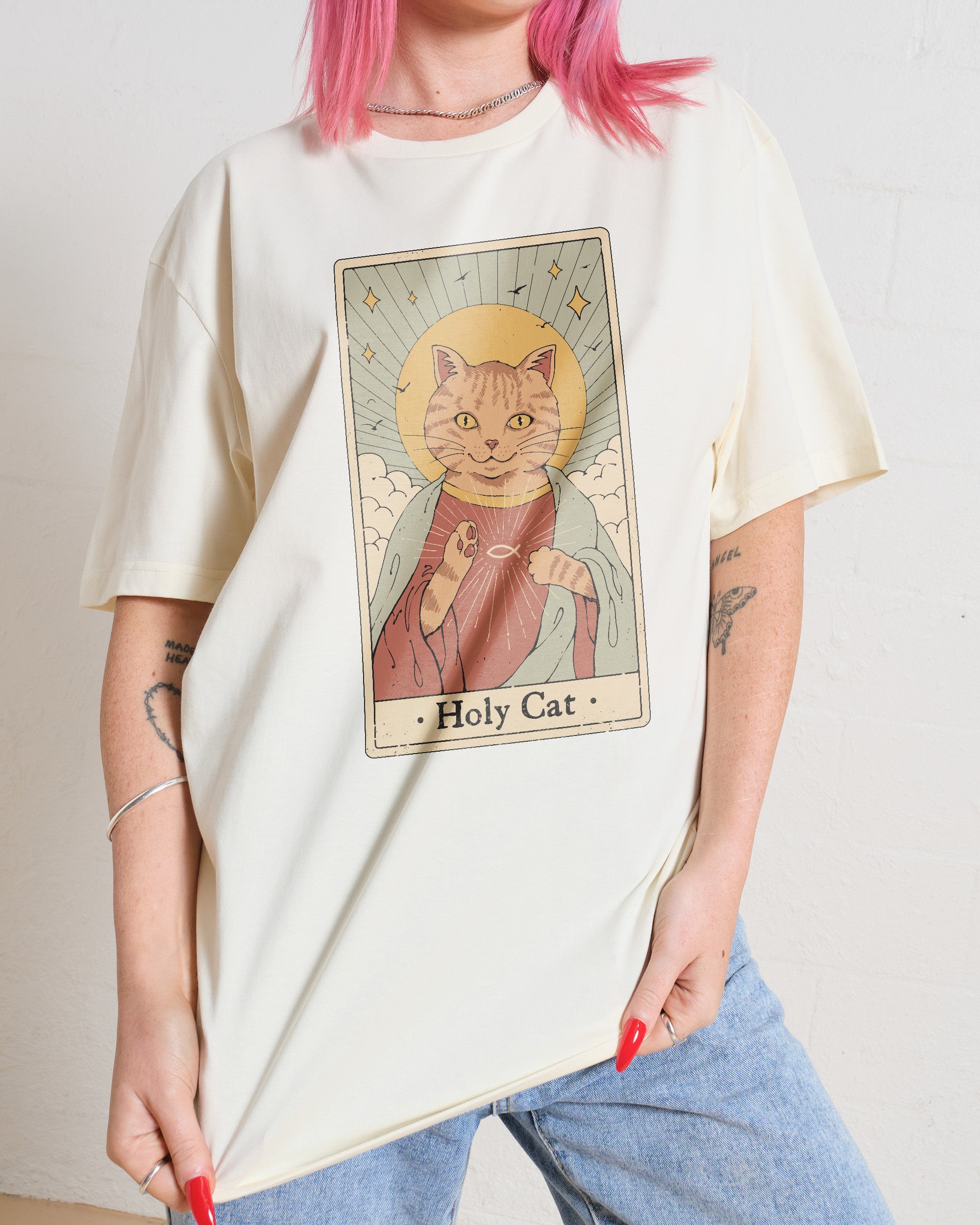 Holy Cat T-Shirt | Designed by Vincent Trinidad Art UK