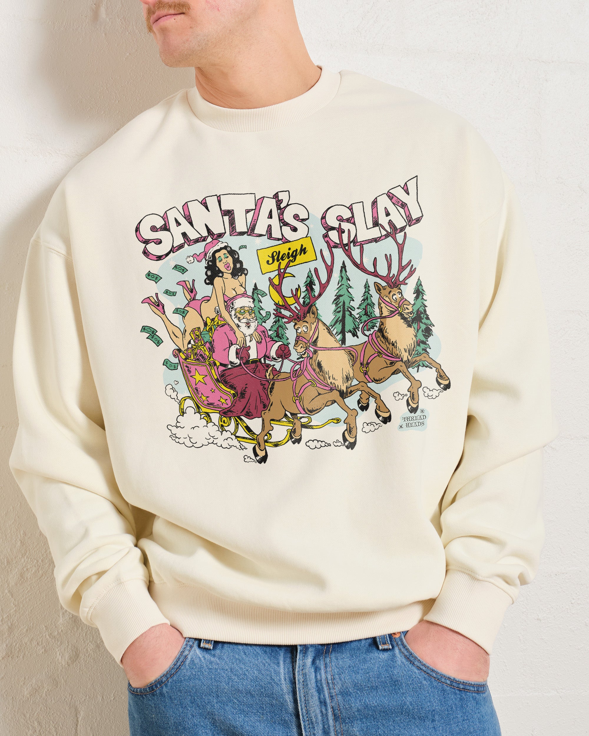 Santa Slay Sweatshirt | Funny Christmas Sweatshirt Threadheads