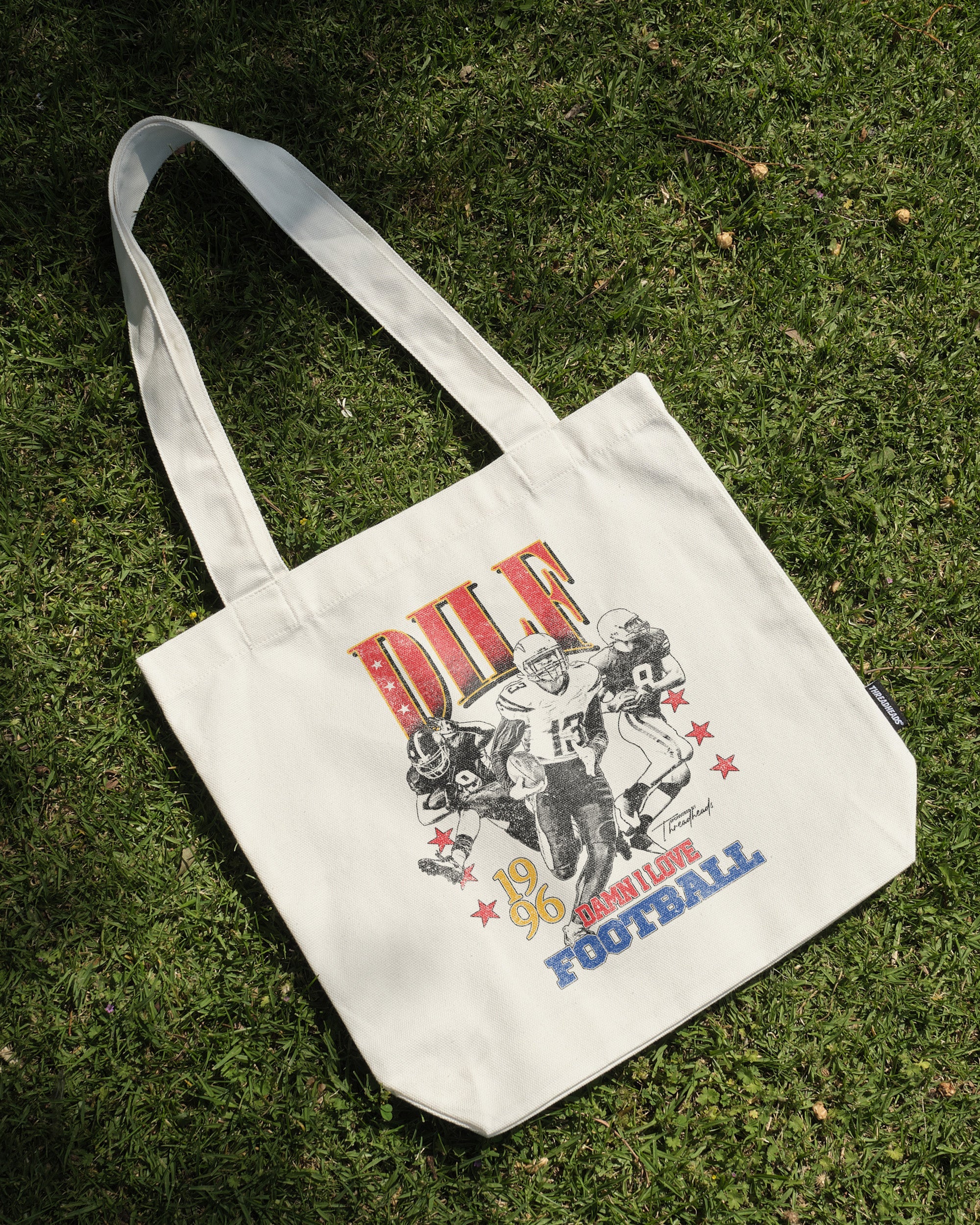 Damn I Love Football Tote Bag | Funny Graphic Tote Bag