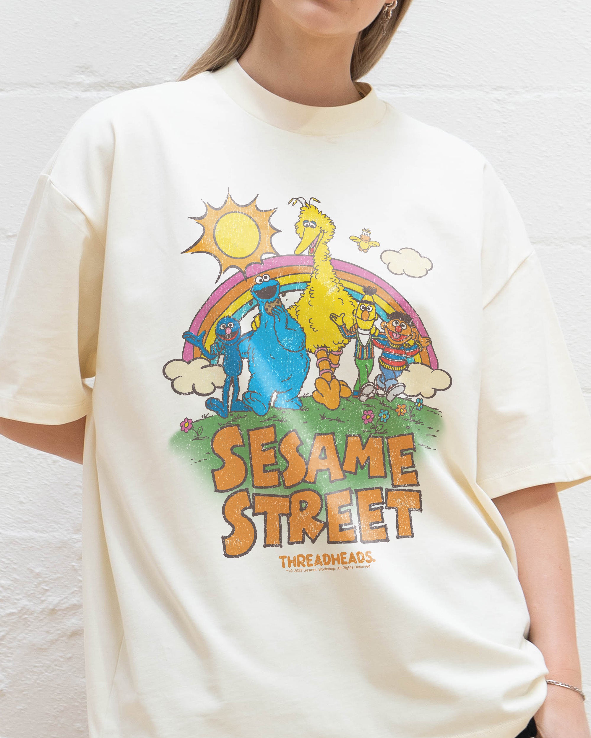 Sesame Street Sunny Days Oversized Tee | Vintage Heavy Oversized Tee UK