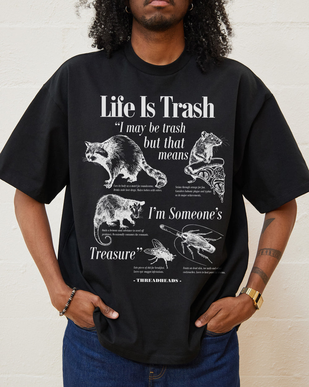 Life Is Trash Oversized Tee | Vintage Retro Oversized Tee
