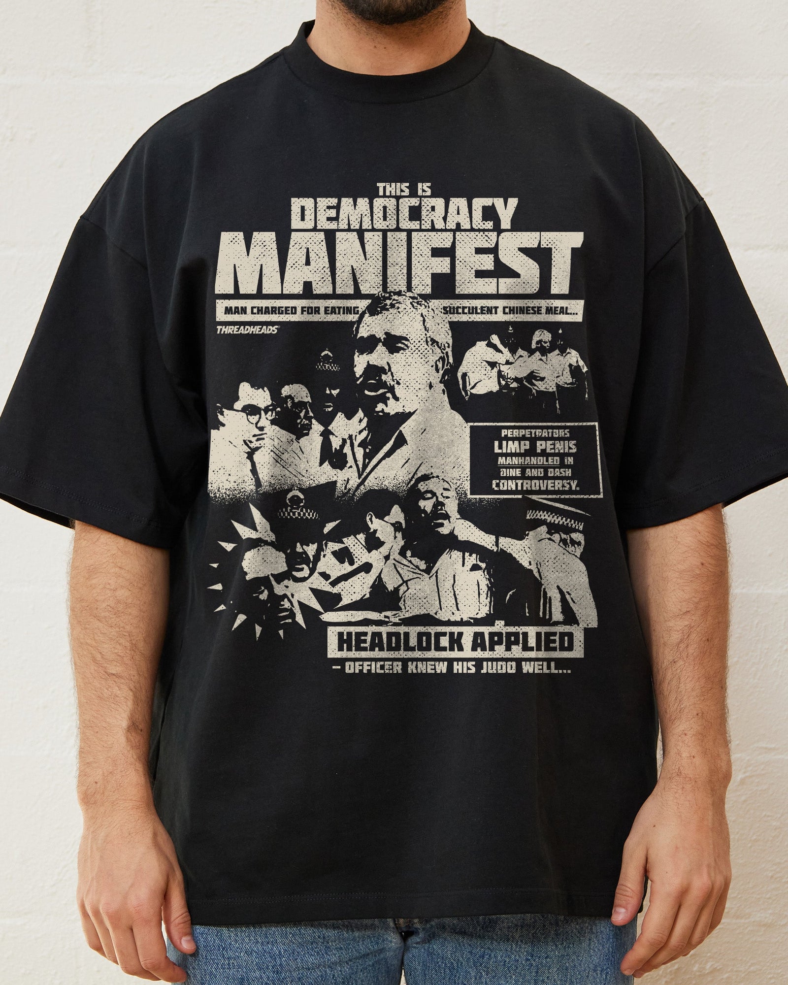 Democracy Manifest: Tabloid Edition Oversized Tee | Graphic Oversized Tee