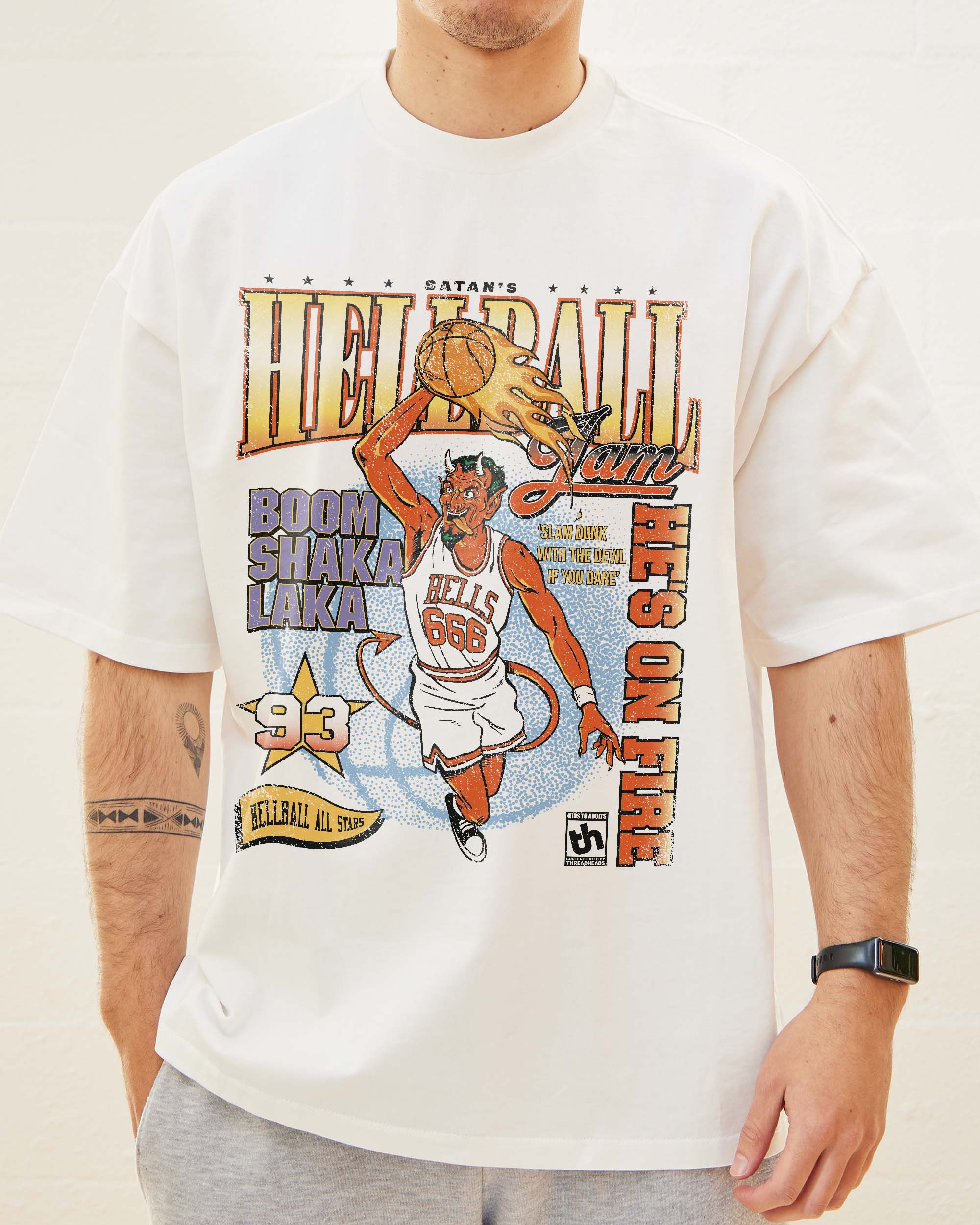 Hell Ball Jam Oversized Tee | Vintage Retro Oversized Tee