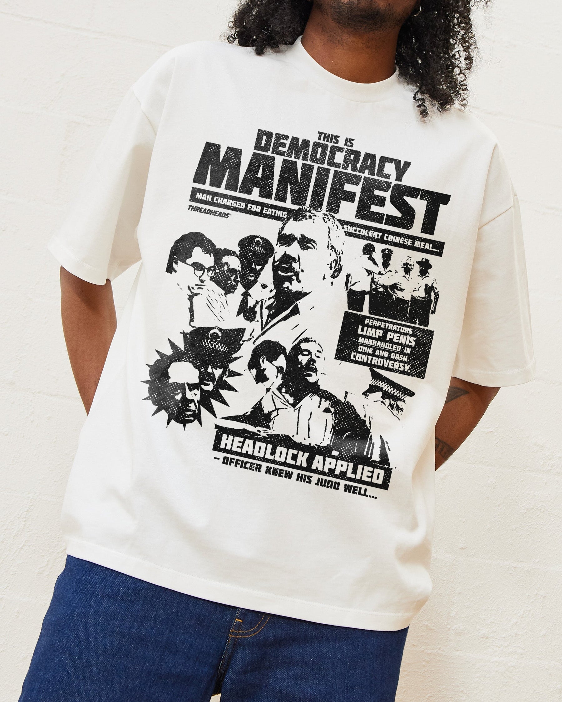 Democracy Manifest: Tabloid Edition Oversized Tee | Graphic Oversized Tee