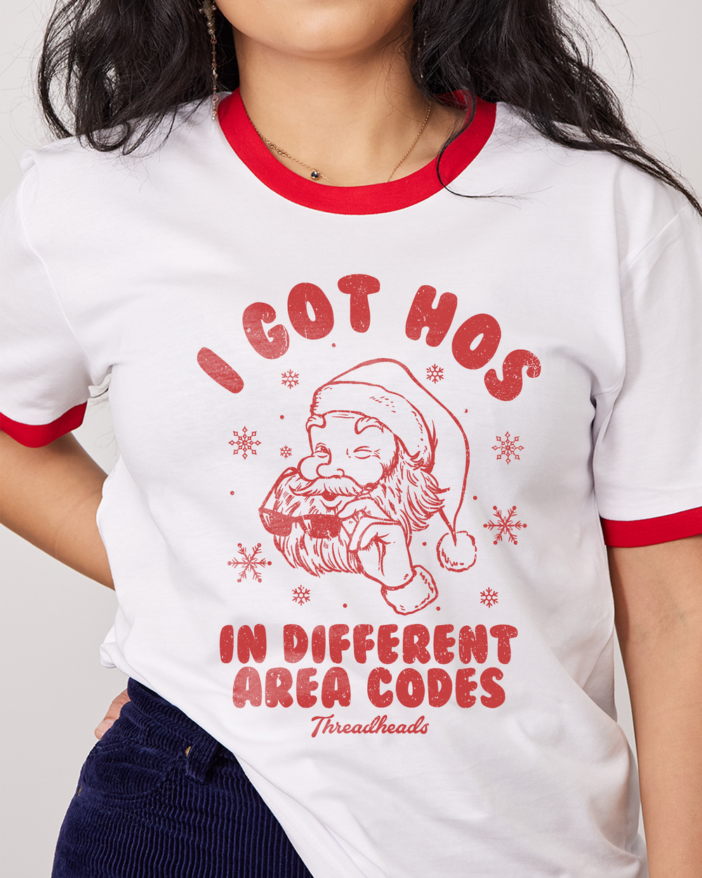 Hos In Different Area Codes T-Shirt | Funny Christmas T-Shirt | Threadheads