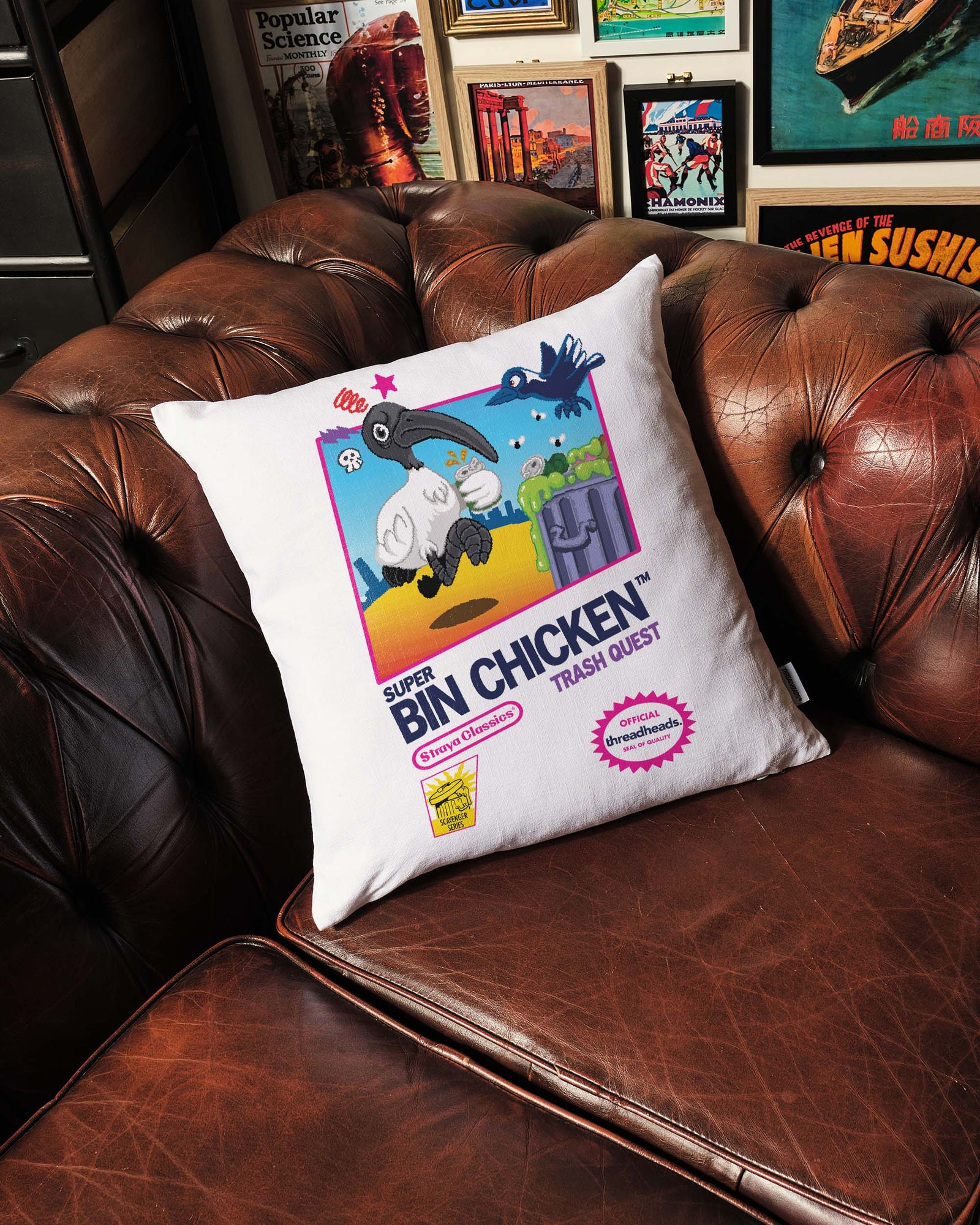 Super Bin Chicken Cushion | Graphic Cushion & Covers
