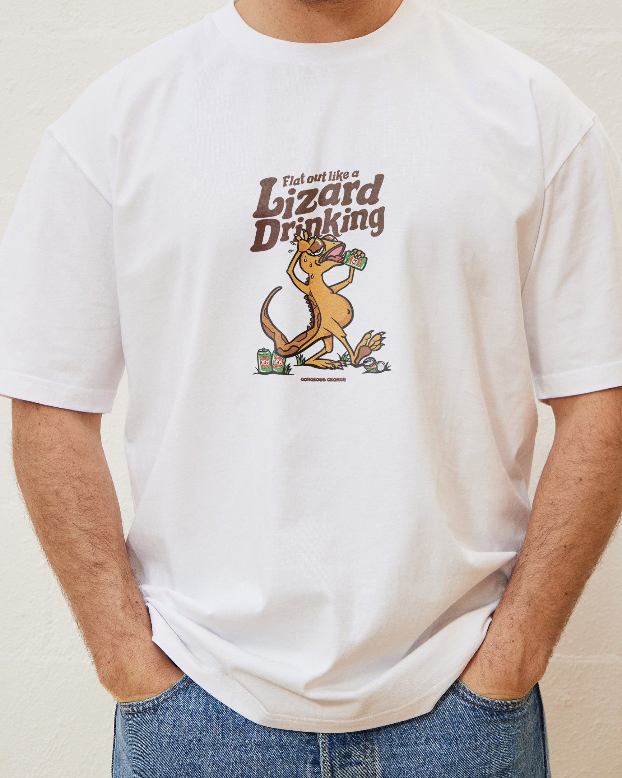 Flat Out Like a Lizard Drinking T-Shirt | Aussie Graphic T-Shirt