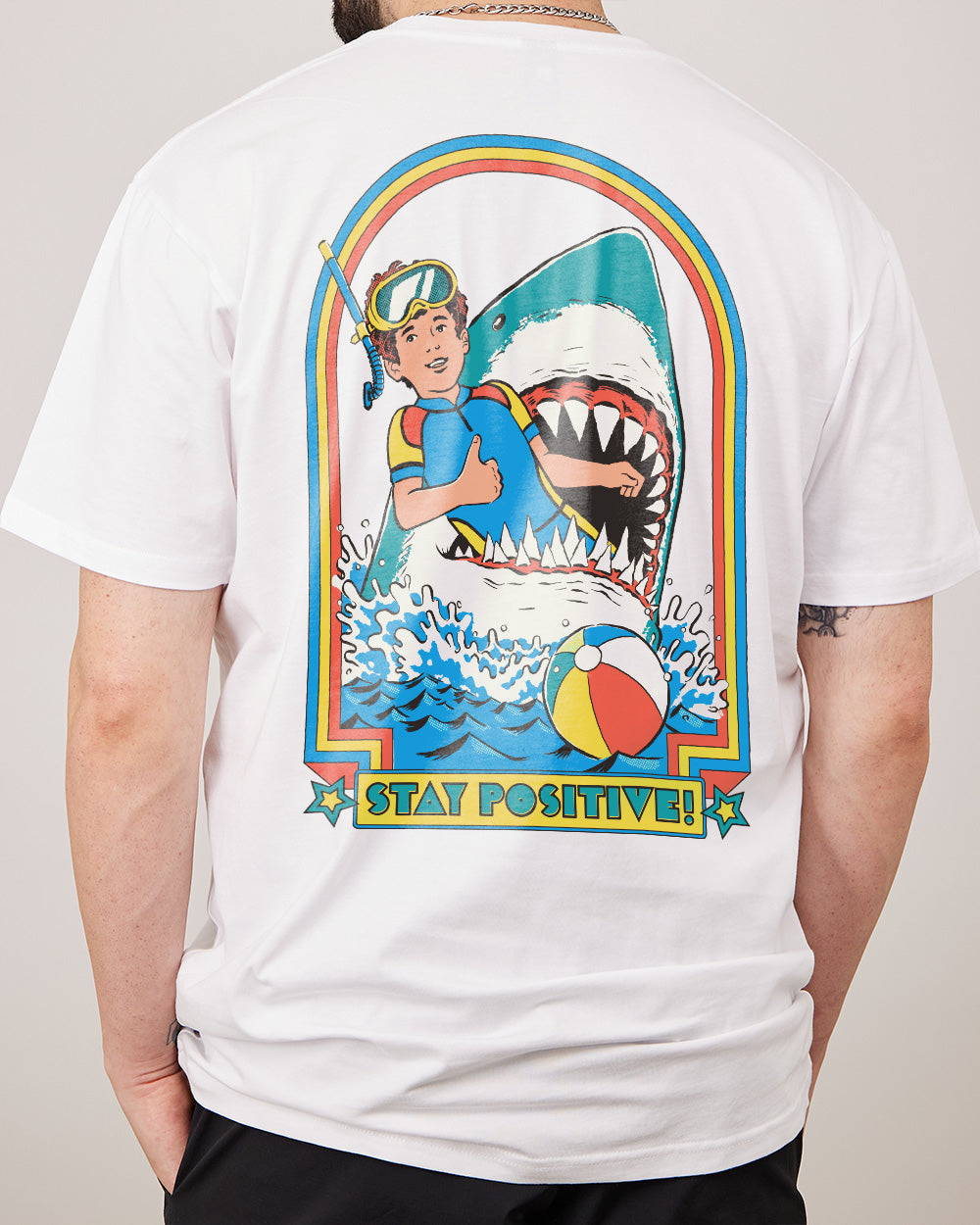 Stay Positive Front and Back T-Shirt | Designed by Steven Rhodes