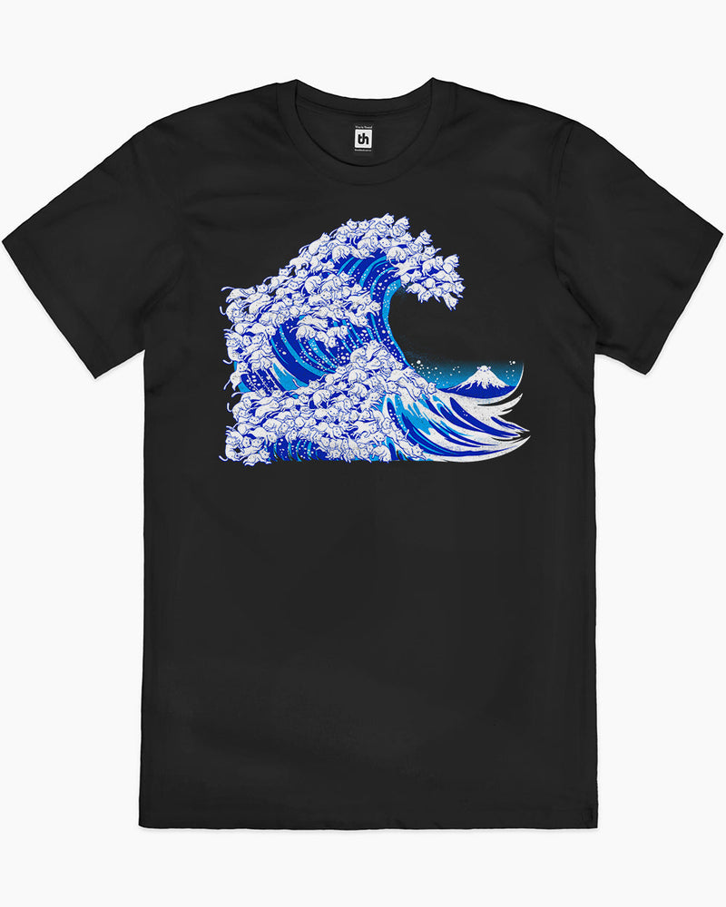Kanagawa Cat Wave T-Shirt | Japan Aesthetic T-Shirt