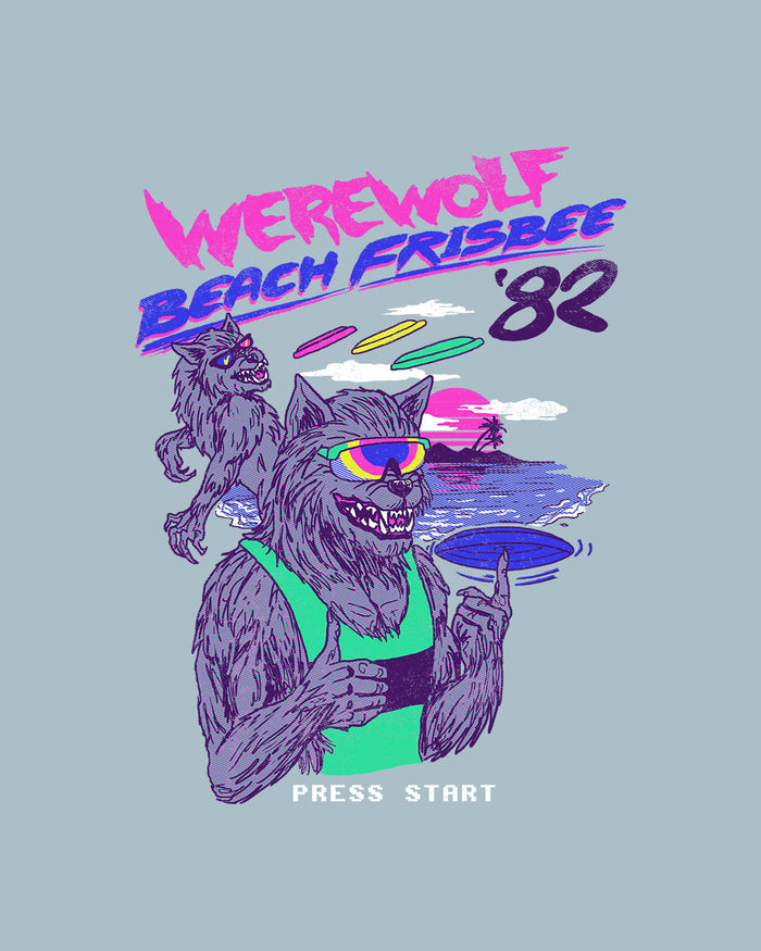 Werewolf Beach Frisbee T-Shirt | Designed by Hillary White Rabbit