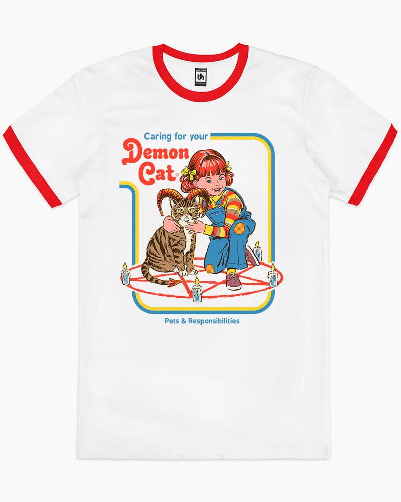 Caring for Your Demon Cat T-Shirt | Official Steven Rhodes Merch | Threadheads