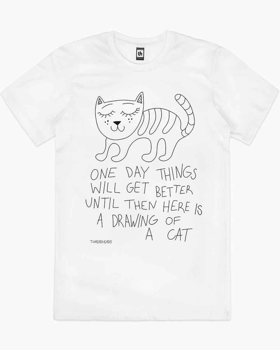 how to draw a cat t shirt
