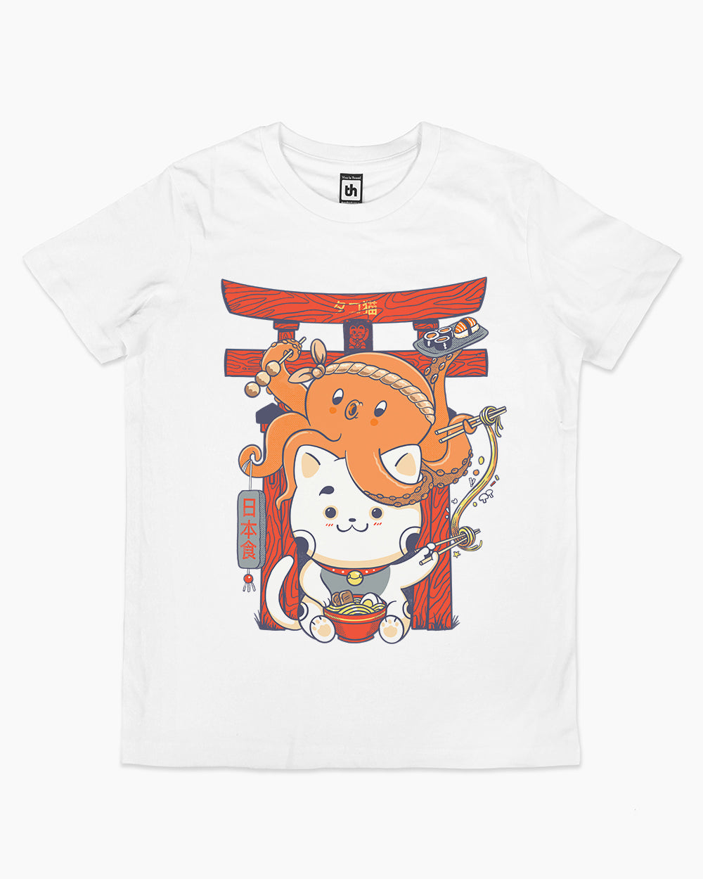 Tako and Neko Kids T-Shirt | Japan Aesthetic Kids T-Shirt
